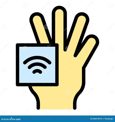 Palm Recognition Approved Thin Line Icon Verification Palmprint System
