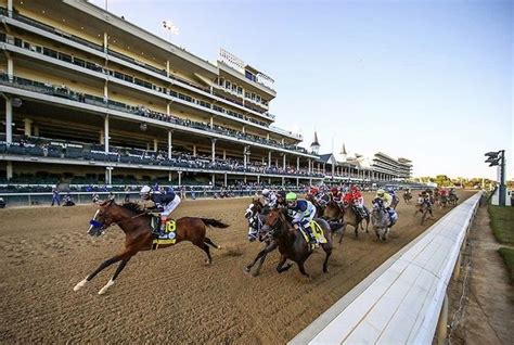 Horses Race Towards The First Turn At Churchill Downs During The 146th