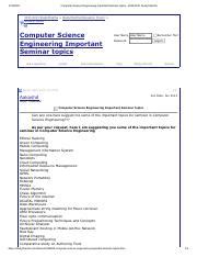 Computer Science Engineering Important Seminar Topics 2020 2021 StudyChaCha Pdf 3 19 2021
