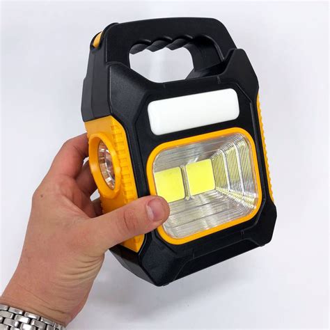 Портативный фонарь лампа Jy 978b аккумуляторный с солнечной панелью Power Bank Цвет желтый