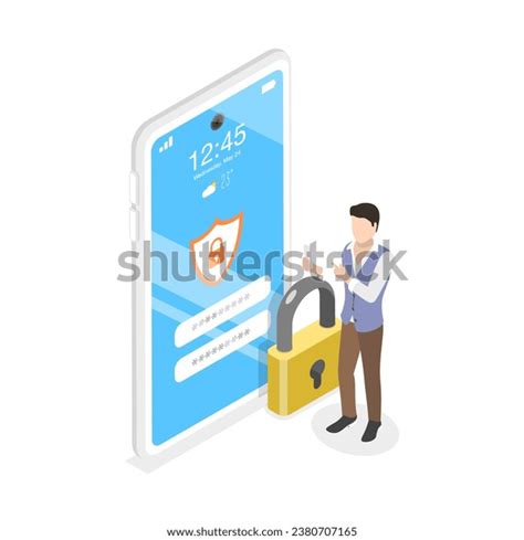 3d Isometric Flat Illustration Biometrics Identification Stock Illustration 2380707165