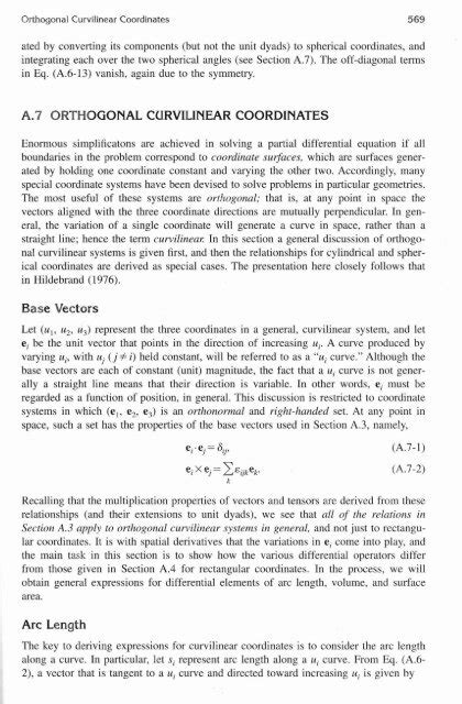 A7 Orthogonal Curvilinear Coordinates Ucsb College Of Engineering