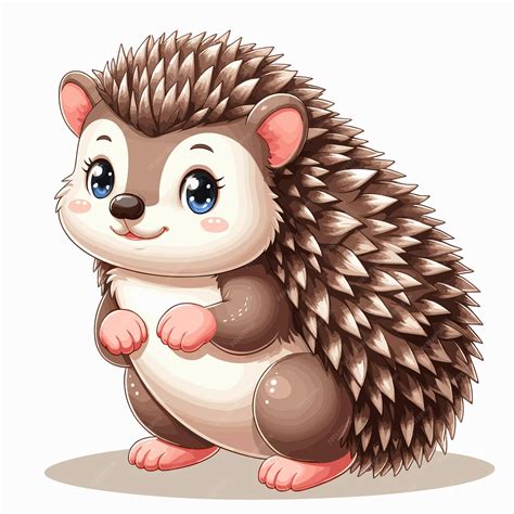 Premium Vector Beautiful Cute Hedgehog Vector Cartoon Illustration