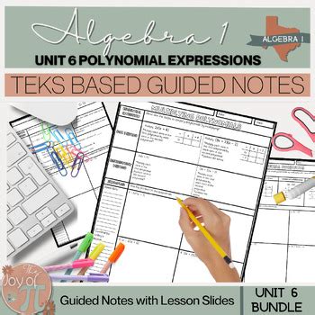 Unit Polynomial Expressions Notes TEKS Aligned CANVA Slides Incl