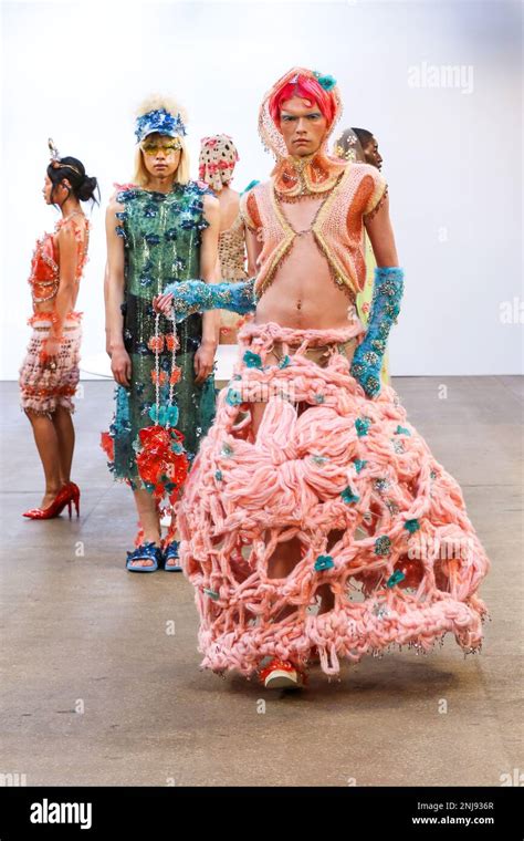 London Uk 19th Feb 2023 Models Walk The Runway Wearing An Outfit By