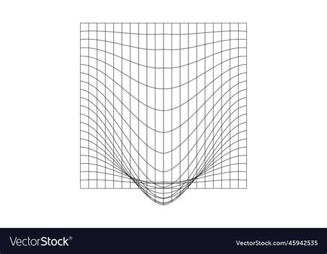 Distorted Outline Square Grid Warped Mesh Texture Vector Image