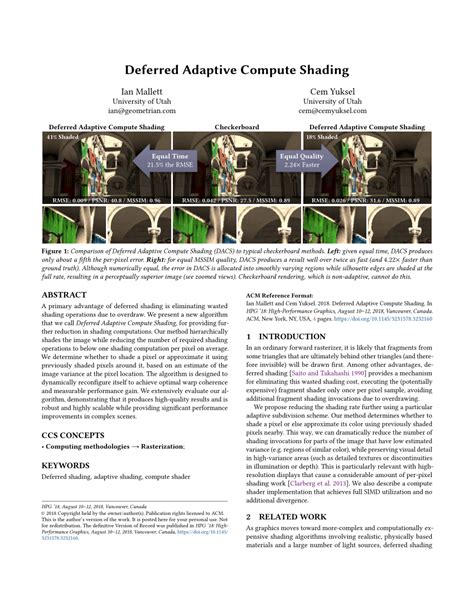Pdf Deferred Adaptive Compute Shading