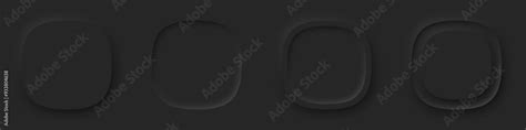 Set Of Blank Neumorphism Button Dark Mode 3d Neumorphism Buttons Design Style For Apps