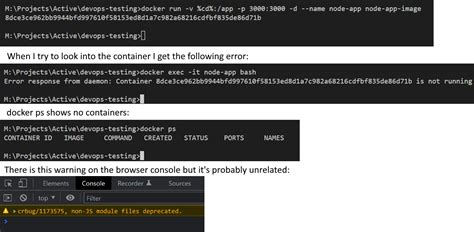Docker Container Stops Working After Adding A Bind Mount Backend Development The