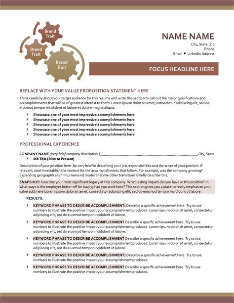Ms Word Template For A Versatile Resume Format
