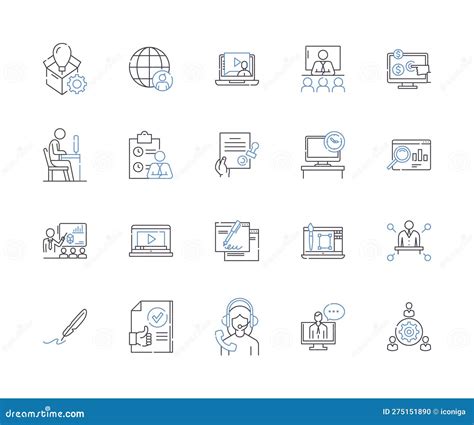 Management And Workflow Outline Icons Collection Workflow Management