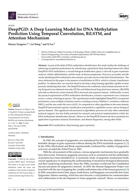 Pdf Deeppgd A Deep Learning Model For Dna Methylation Prediction Using Temporal Convolution