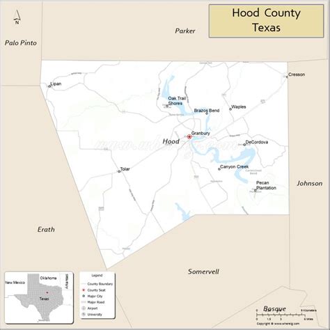 Hood County Map Texas Usa Check Where Is Located Major Cities