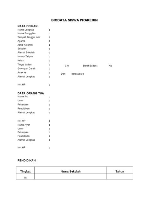 Detail Contoh Data Diri Siswa Koleksi Nomer 20