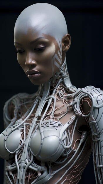 Premium Ai Image A Woman With A Futuristic Body