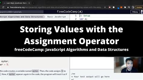 Storing Values With The Assignment Operator Basic Javascript