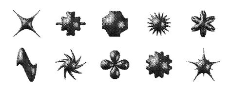 픽셀화된 3d Y2k 모양 세트 비트맵 별 꽃 반짝임 파도 요소 컬렉션 레트로 8 비트 스티커 양식 번들 포스터 배너 콜라주 그래픽 디자인 벡터 디더 기하학적 개체 팩 0