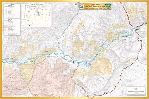 John Day River Oregon Map Scenic River Route