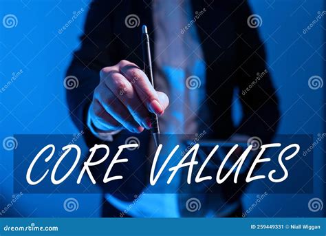 Hand Writing Sign Core Values Business Concept Principles Which Guide