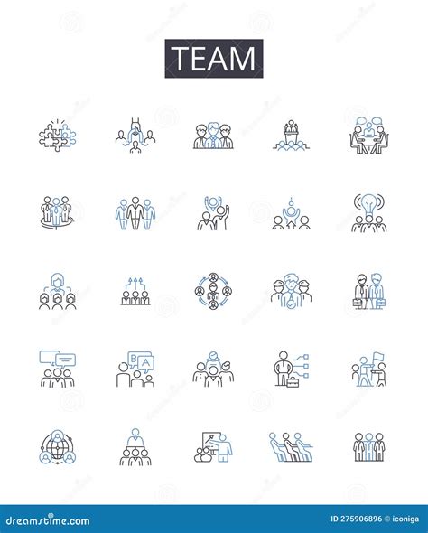 Team Line Icons Collection Group Bundle Bunch Collection Agglomeration Clump