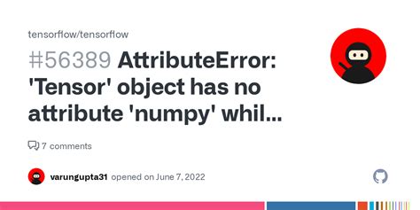 attributeerror tensor object has no attribute numpy while defining