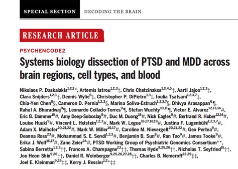Science（if 56 9） 解码大脑——揭示ptsd和mdd的分子病理学 知乎