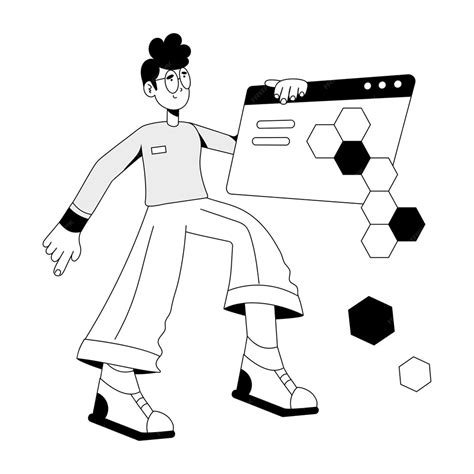 Premium Vector A Hand Drawn Illustration Of Lab Assistant