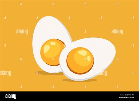 Half Cut Boiled Egg Stock Vector Images Alamy