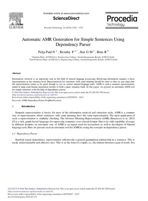 Pdf Automatic Amr Generation For Simple Sentences Using Dependency Parser