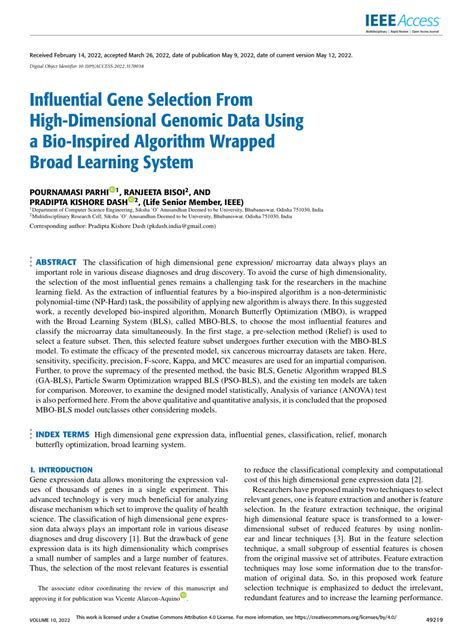 Pdf Influential Gene Selection From High Dimensional Genomic Data
