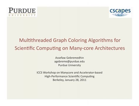Multithreaded Graph Coloring Algorithms For Scientific Iccs