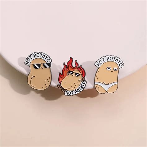 Hot Potato Set Of 3 Hotness Enamel Pin Distinct Pins