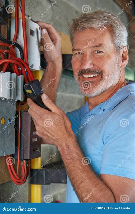Portrait Of Man Taking Electricity Meter Reading Stock Image Image Of Caucasian House