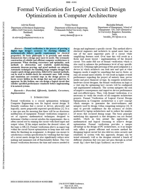 formal verification for logical circuit design optimization in computer