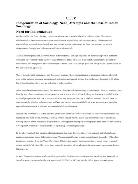 Indigenization Of Sociology Pdf Sociology Anthropology