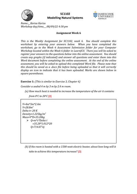 Sc1102 Assignment Week 6 Namekorisa Kariso Workshop Daytime080922 430 Pm Assignment
