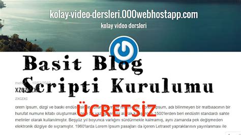 Basit Blog Scripti Kurulumu Ücretsiz İndir Kasapigwa
