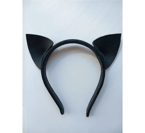 Ободок ушки кошечки,натуральная кожа