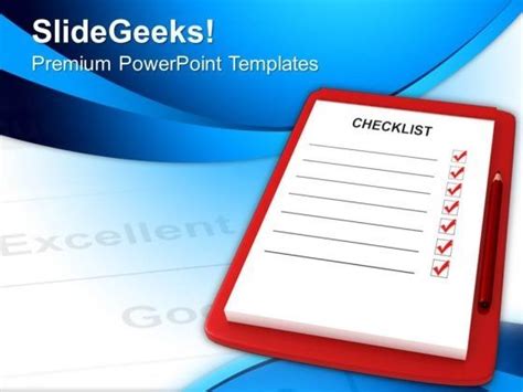 Red Clipboard With Blank Checklist PowerPoint Templates Ppt Backgrounds For Slides