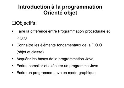 SOLUTION Cours Introduction A La Programmation Orient Objet Studypool