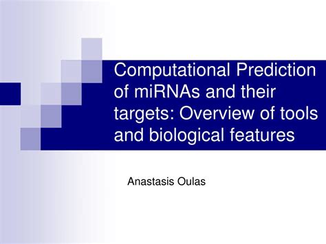 Ppt Computational Prediction Of Mirnas And Their Targets Overview Of