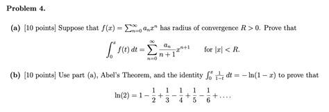 Solved A 10 Points Suppose That F X N 0anxn Has Chegg Com