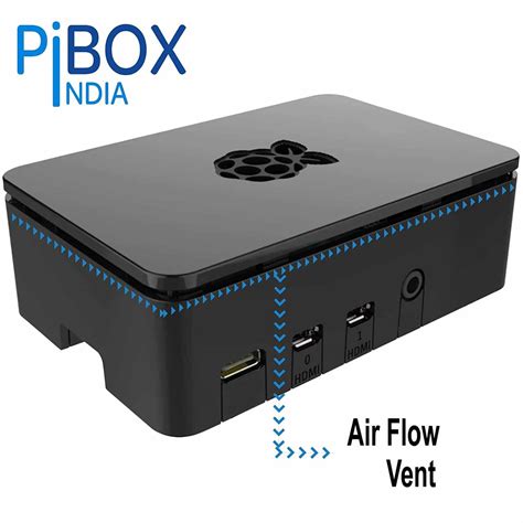 PiBOX India Raspberry Pi Case Gb GB GB Black Raspberry Pi Case With Air Vents With
