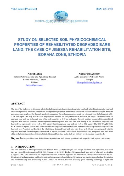 (PDF) STUDY ON SELECTED SOIL PHYSICO CHEMICAL PROPERTIES OF ...