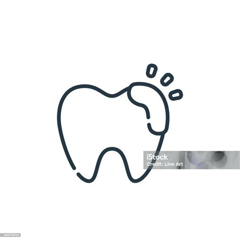치과 의사 개념에서 임시 아이콘 벡터 임시 편집 가능한 스트로크의 얇은 선 그림입니다 웹 및 모바일 앱 로고 인쇄 미디어에 사용하기 위한 임시 선형 사인 0명에 대한 스톡
