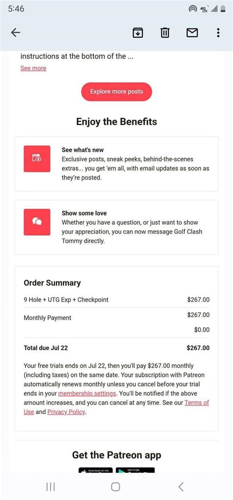 Free Trial Email Issue Rpatreon