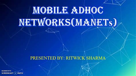 Mobile Ad Hoc Networks Manets Youtube