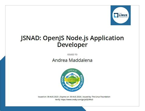 Nuova Certificazione Jsnad Openjs Nodejs Application Developer