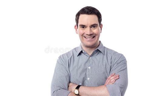Confident Man With Arms Crossed Stock Image Image Of Smiling Casual 51478945
