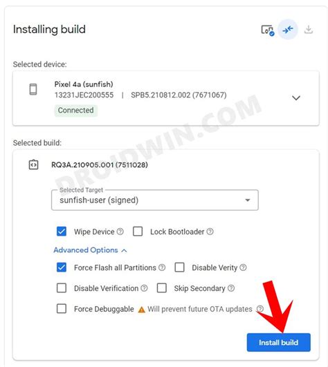 How To Flash Firmware On Pixel Via Android Flash Tool DroidWin